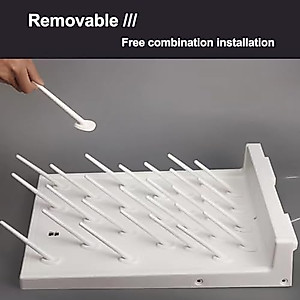 YTFLOT Wall Mounted Drying Rack 27 Pegs Lab Drying Draining Rack Cleaning Equipment Bench-top Laboratory Glassware