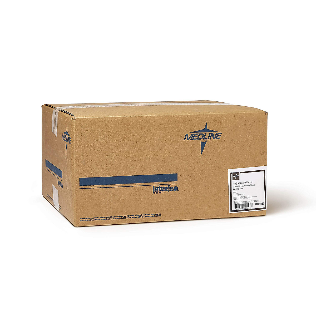 Medline Ultra Lightweight Tissue and Plastic 23” x 36” Disposable Underpad, Great for Changing Table and Surfaces, 150 Per Case, 5 Per Bag