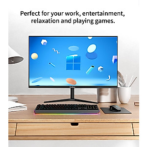GreBear 27-inch Computer Monitor IPS Panel PC Monitors FHD 1080p 75Hz LED Display Home Office Desktop Screen, HDMI, VGA, Flicker-Free, Flicker Free, Blue Light Filter, 100x100 mm VESA Mountable