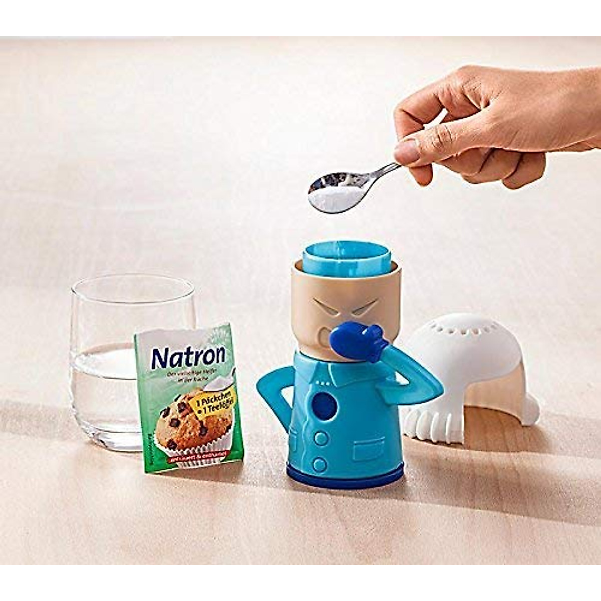 RUITASA Chilly Mama Fridge Odor Absorber, Refrigerator Moisture Absorber & Freshener Holder,Add Baking Soda to Absorb Funky Odors in The Refrigerator(blue)