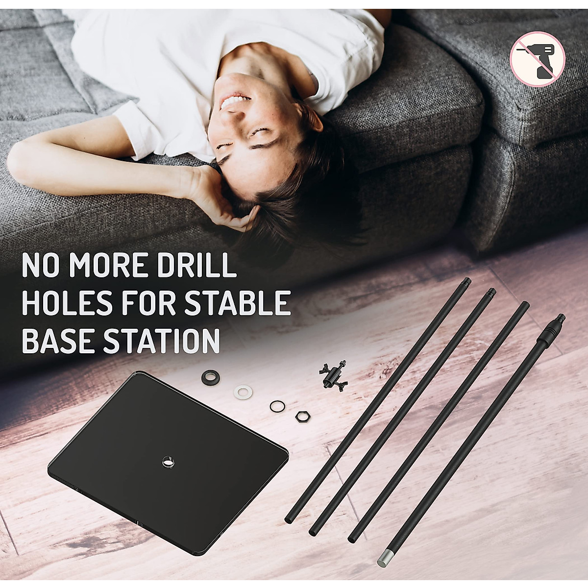 Skywin VR Glass Stand - HTC Vive Compatible Sensor Stand and Base Station for Vive and Rift Constellation Sensors (2-Pack)