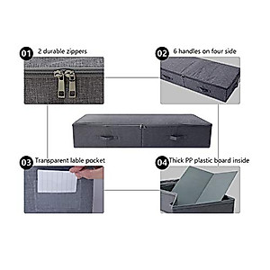 iwill CREATE PRO Large Under the Bed Storage Container for Duvets, Blankets Bedding Accessories, Black Gray