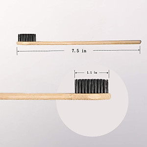 DENSET HBTDM Toothbrush Bamboo 14 Pcs, Biodegradable and Environmentally Friendly, Fine Bristles Professional and BPA Free.