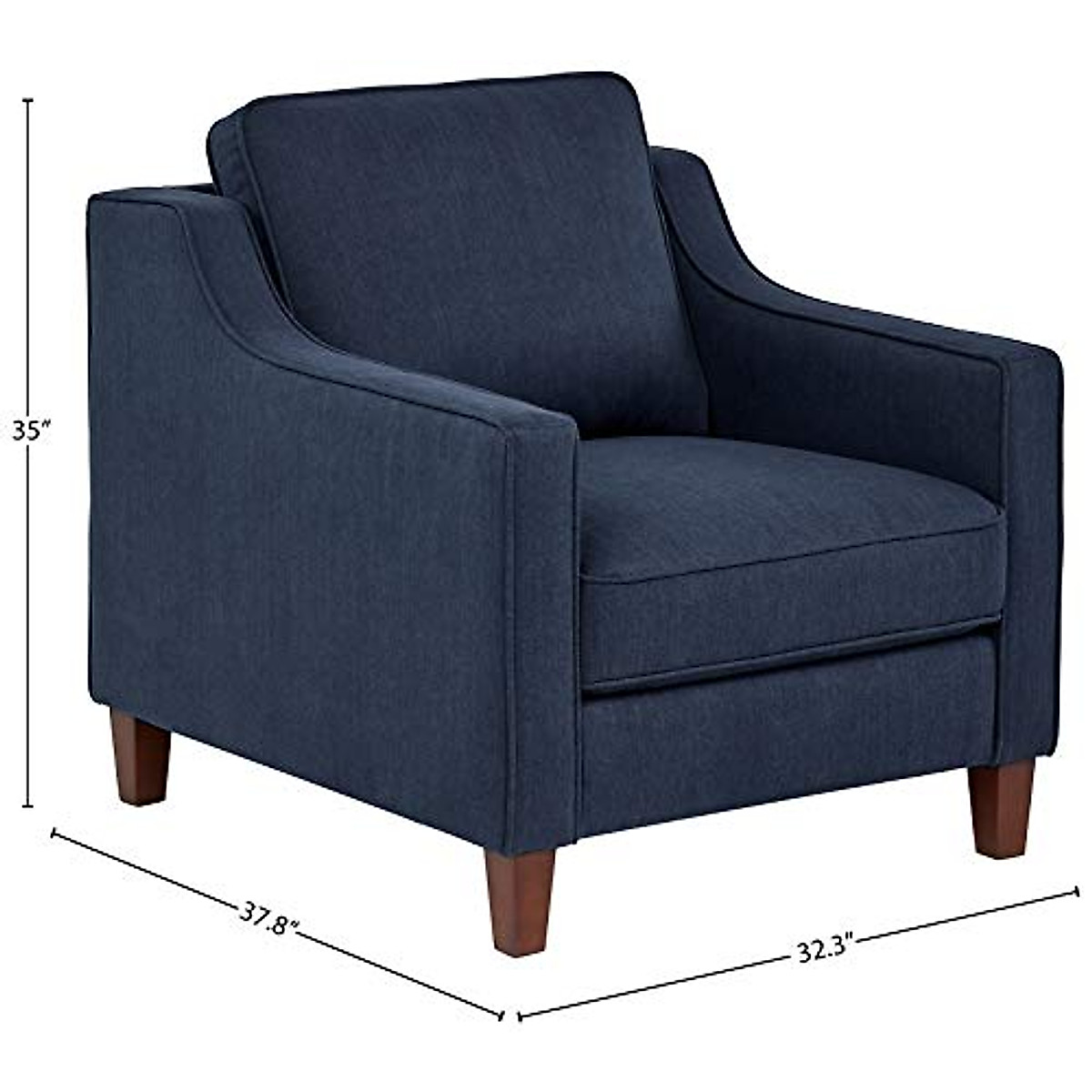 Amazon Brand – Stone & Beam Blaine Modern Upholstered Living Room Accent Chair, 32.3"W, Navy Blue