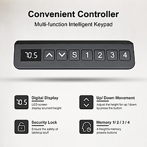 Win Up Time Standing Desk Frame, Electric Stand Up Desk Frame, Height Adjustable Electric Standing Desk Frame, Adjustable Height Desk Frame for Home & Office Table Black