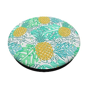 Tropical Hawaiian Pineapples Foliage Pattern PopSockets Swappable PopGrip