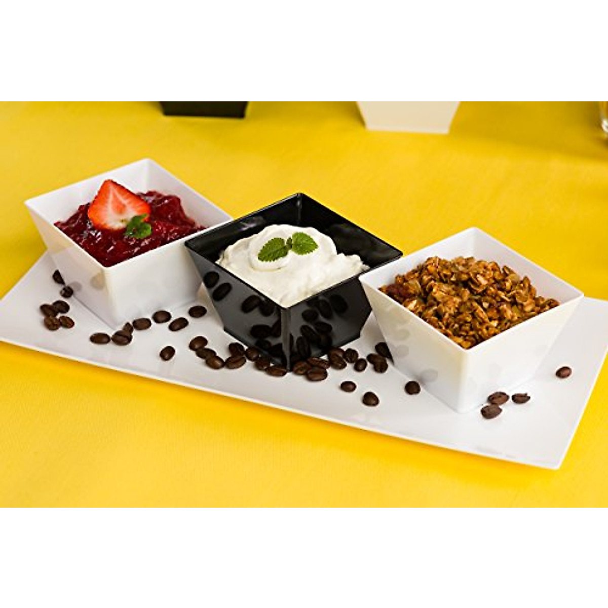 Lillian Tablesettings Rectangular Plastic Serving Tray, 13" X 6.25", Pearl/White