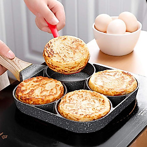 Hemoton 1pc Omelet Pan Egg Mould Pan Non Stick Pan Small Frying Pan Cast Iron Frying Pan Woks Stir-Fry Pans Non Stick Skillet Flat Frying Pan Cooking Tool Hamburger Fried Eggs Aluminum