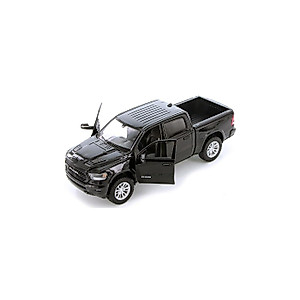 Dodge Ram 1500 Crew Cab Laramie, Black, 2019, Model Car,, Motormax 1:24