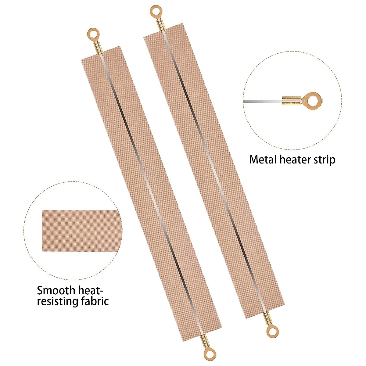 6 Pack Sealer Replacement Element Grip 300mmx2mm, Impulse Sealer Heating Element Service Spare Repair Parts Kit Heat Seal Strips for 12inch Heat Sealer, Suitable for Most Hand Sealers