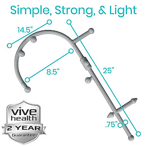 Vive Massage Cane Trigger Point - Self Massage Tool Hook with Interchangeable Heads for Shoulder, Neck, Upper and Lower Back Pain - Myofascial Release, Muscle Knot Remover and Fibromyalgia Relief