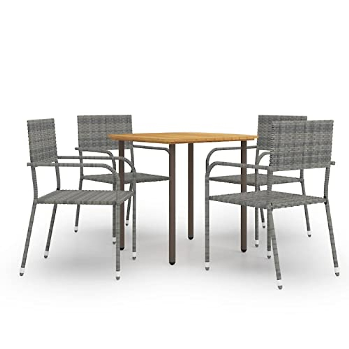 Camerina 5 Piece Patio Dining Set Patio Table and Chairs Set Outdoor Patio Dining Set Outdoor Dining Table Set Poly Rattan Anthracite 3072490