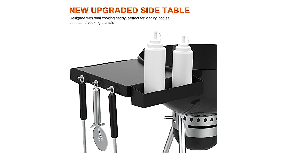 MixRBBQ Grill Table Shelf for Weber 22In Kettle Grill