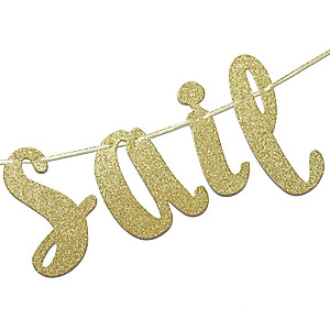 Last Sail Before The Veil Banner, Wedding, Engagement, Bridal Shower, Bachelorette Cruise Decorations (Gold)