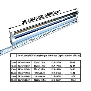 Pull-out Clothes Hanger Rod Adjustable 30-80cm Wardrobe Hanger Rod, Household Trousers Rod Aluminum Alloy Clothes Rail Slide Rail, Load-bearing 25 Kg (Size : 450mm/17.7inch)