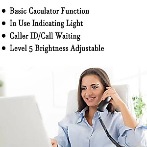 Sangyn Corded Telephone for Home/Office/Hotel, Landline Telephone with Speakerphone, Caller ID, Redial, Indicator Light, Basic Calculator, DTMF/FSK Compatible Business Phone