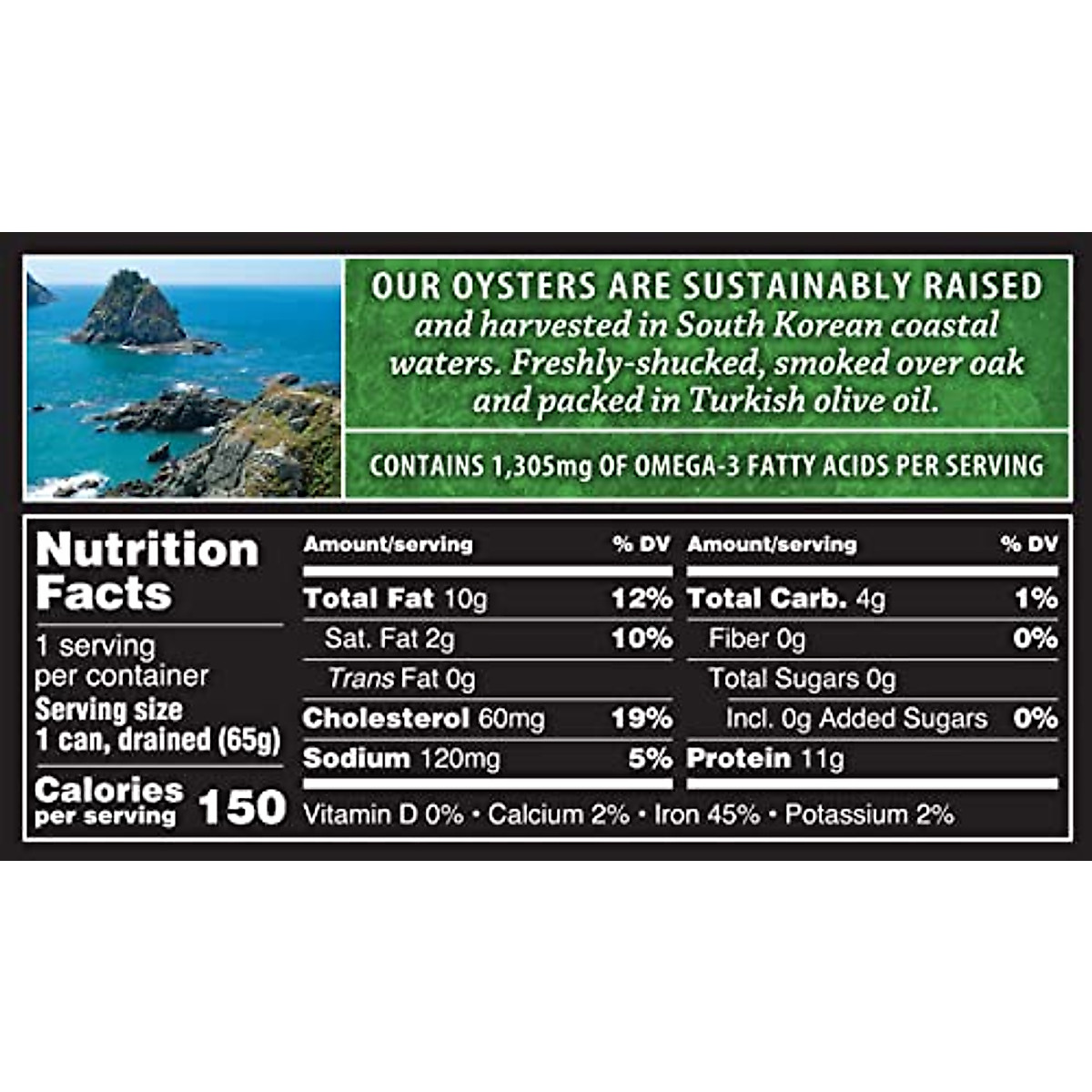 Crown Prince Natural Smoked Oysters in Pure Olive Oil, 3-Ounce Cans (Pack of 18)