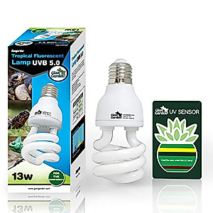 Protover UVA UVB Reptile Light 5.0, Tropical Amphibian Compact Fluorescent Lamp , Bearded Dragon Tank Accessories, UVB Light Bulb for Reptiles, Chameleon, Lizards, Slider, Tortise, Frog, Snake. (13W