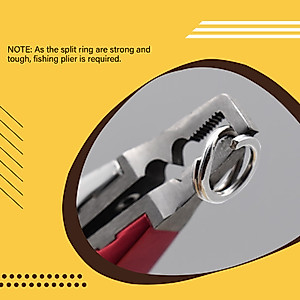 Atibin Swivel Steel Split Ring Fishing Stainless Connector Fishing Rings Snap High Strength Split Ring Saltwater 100pcs 50lbs