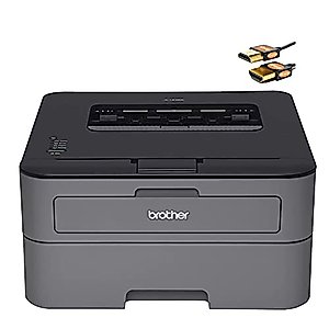 Brother HL-L23 00D Compact Laser Monochrome Printer - Auto Duplex Printing - Up to 26 Pages/Minute - Up to 250 Sheet Paper Input - 2400 x 600 dpi - Hi Speed USB Connectivity + HDMI Cable