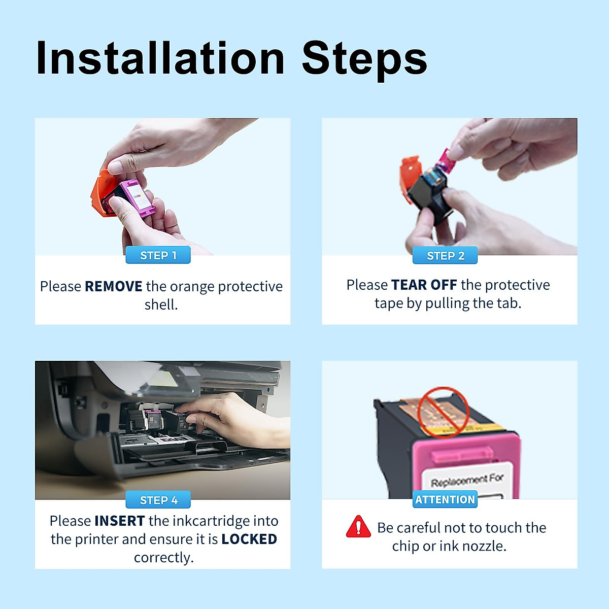 TEINO Remanufactured Ink Cartridge Replacement for HP 65 65XL 65 XL use with HP Envy 5055 5052 5058 DeskJet 3755 2655 3752 3720 3722 3723 3758 2652 2622 2624 Printer (Black Tri-Color, Combo Pack)