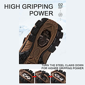 HESBITEUL Boys Girls Water Resistant Hiking Boots Anti Collision Non Slip Athletic Outdoor Ankle Walking Shoes