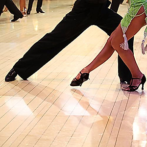 Very Fine Womens Dance Shoe Gabriella Bachata Swing Salsa Latin Ballroom Black Satin 2.5" Heel 9.5 US