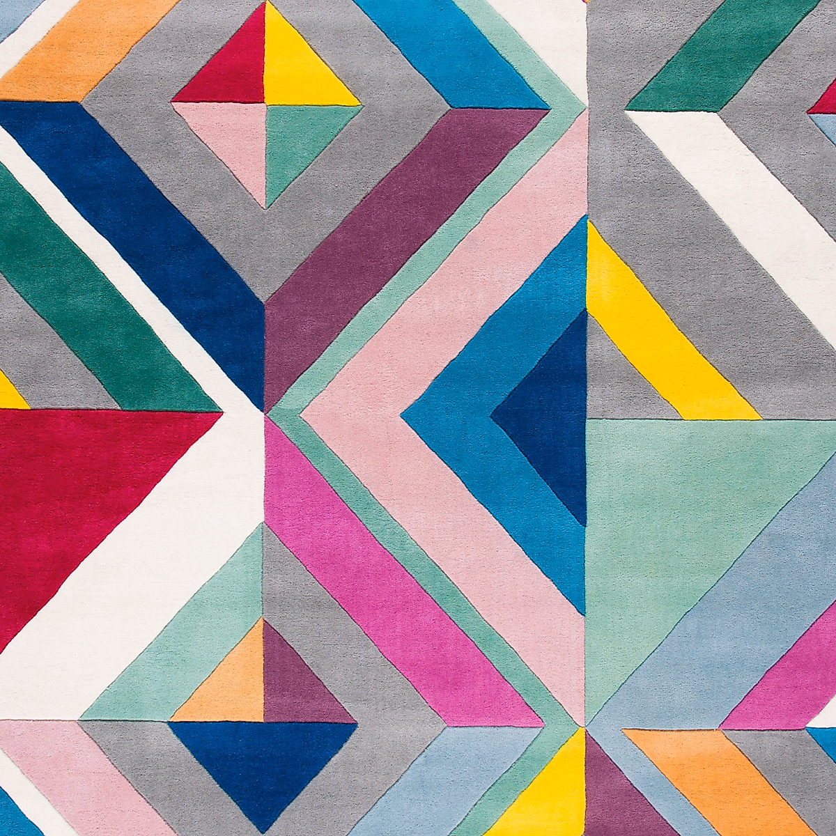 SAFAVIEH Fifth Avenue Collection 4' x 6' Grey/Multi FTV112A Handmade Mid-Century Modern Abstract Wool Area Rug