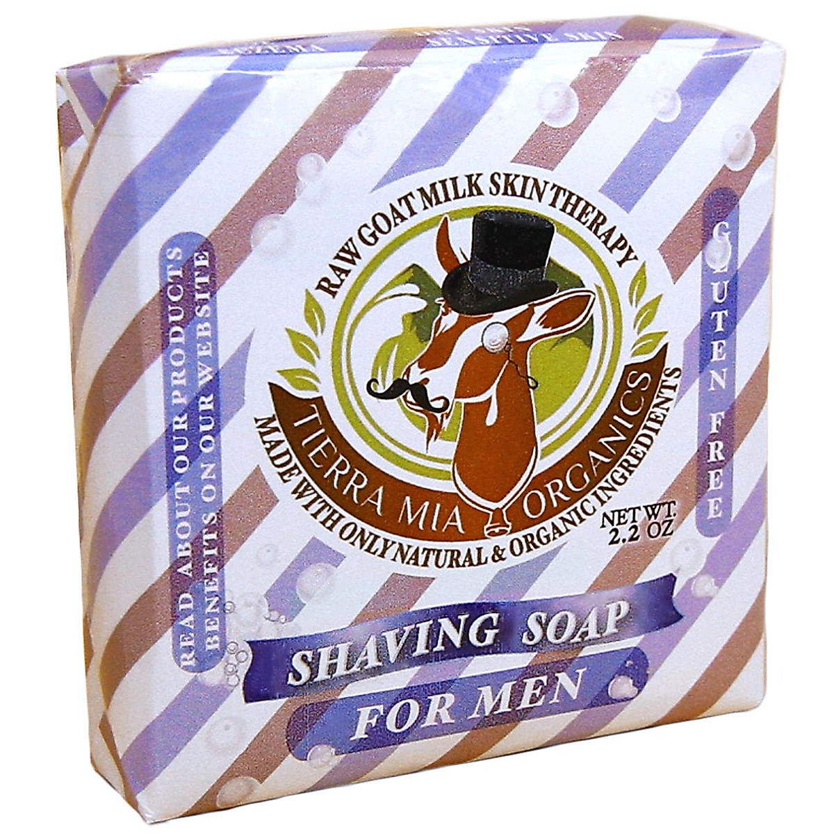 Tierra Mia Organics Men's Moisture Rich Shave Soap Bar, 2.2 Ounce