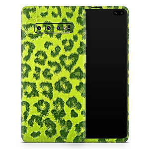 DesignSkinz Vibrant Green Cheetah Protective Vinyl Decal Wrap Skin Cover Compatible with The Samsung Galaxy S20 (Screen Trim & Back Glass Skin)