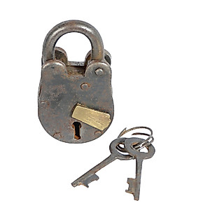 Metal Brass Lock & Keys- 2.75 inches high x 1.5 Inches Wide