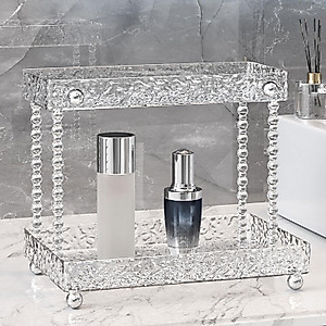 Bathroom Sink Organizer, 2 Tier Makeup Organiser, Vanity Organiser, Cosmetics Organiser Shelf, Vanity Trays for Bathroom Organizers and Storage for Cosmetics, Toiletries, Lotions, Perfumes, Clear