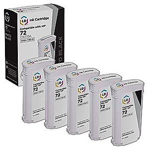 LD Products Compatible Replacements for HP 72 Ink Cartridge C9370A High Yield (Photo Black, 5-Pack) DesignJet T1100, T1120, T1200, T610, T620, T770, SD Pro MFP, T1100ps, T1120 SD-MFP, T1120ps