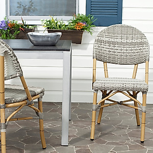 SAFAVIEH Home Collection Barrow Indoor/Outdoor, Set of 2, Brown Stacking Side Chair, 0