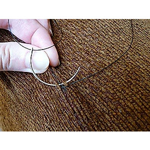 Upholstery Repair Kit with 2 Spools (1 White & 1 Black Spool) and 7 Different Sized Needles | Leather Repair Kit, Furniture, Clothes, Car, Fabric, Couch, Vinyl, Boat, Seat, Carpet, Shoe | Patch Fabric