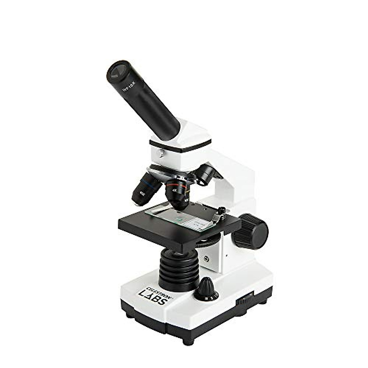 Celestron – Celestron Labs – Monocular Head Compound Microscope – 40-400x Magnification – Adjustable Mechanical Stage – Includes 10 Prepared Slides