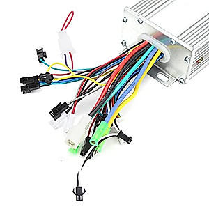 36V/48V 1000W Brushless Motor Controller & Twist Throttle Combo, 124DX LCD Throttle E-Bike Controller Set for Electric Scooter