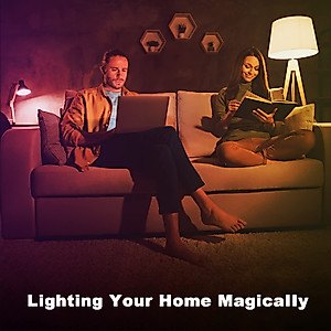 phopollo Smart Light Bulbs, RGBCW WiFi Multicolor Led Light Bulbs Compatible with Alexa & Google Home Assistant, A19 E26 9W 60W Equivalent 800Lumen, App Control, No Hub Required, 12 Pack