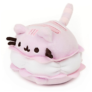 GUND Macaron Cookie Pusheen Sweet Dessert Squishy Plush Stuffed Animal Cat and Satisfyingly Stretchy Fabric, for Ages 8 and Up, Pink and White, 4”