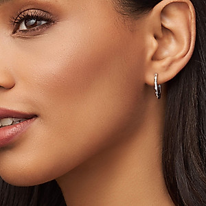 Pandora Jewelry Simple Sparkling Hoop Cubic Zirconia Earrings in Sterling Silver