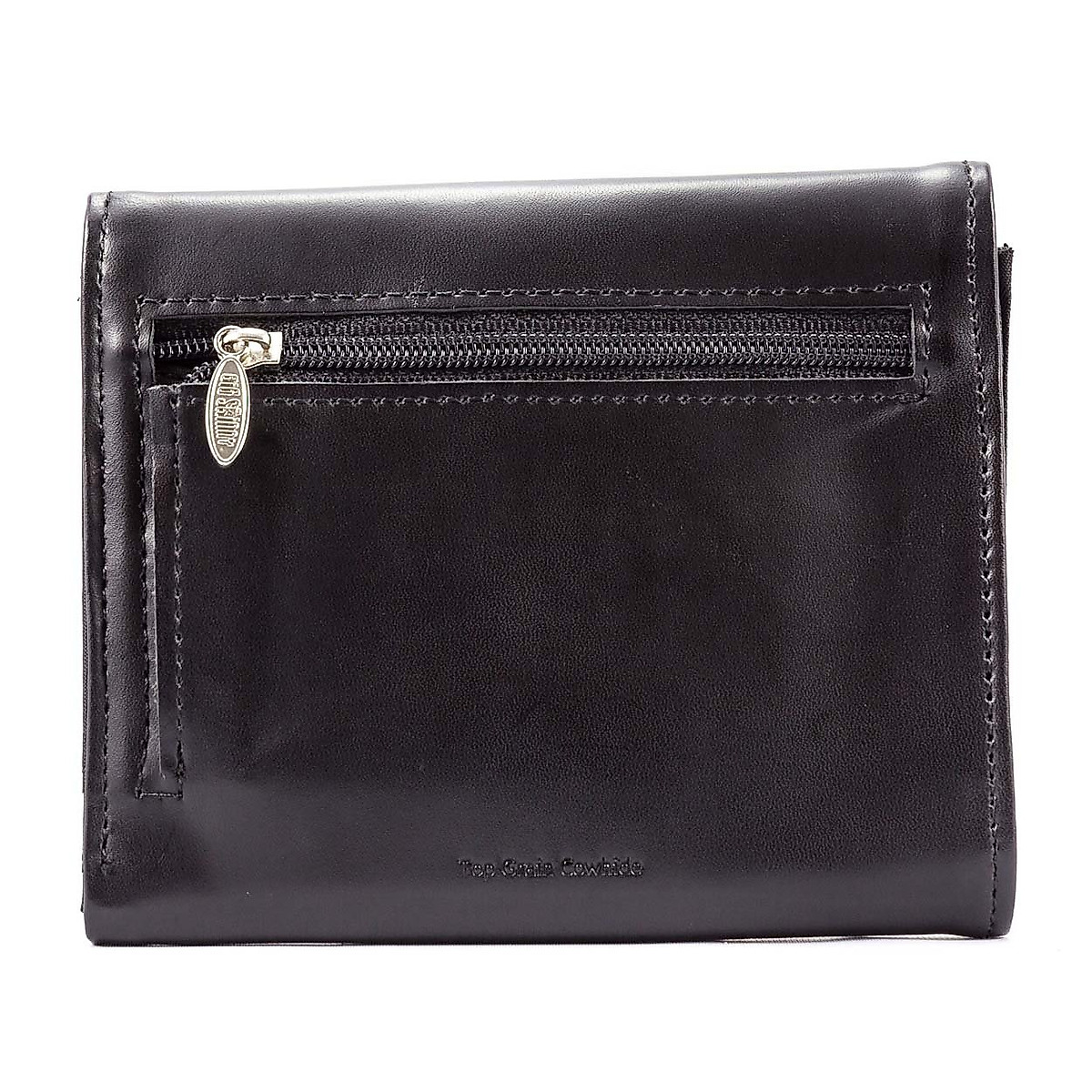 Big Skinny Women's Trixie Leather Tri-Fold Slim Wallet, Holds Up to 30 Cards, Black