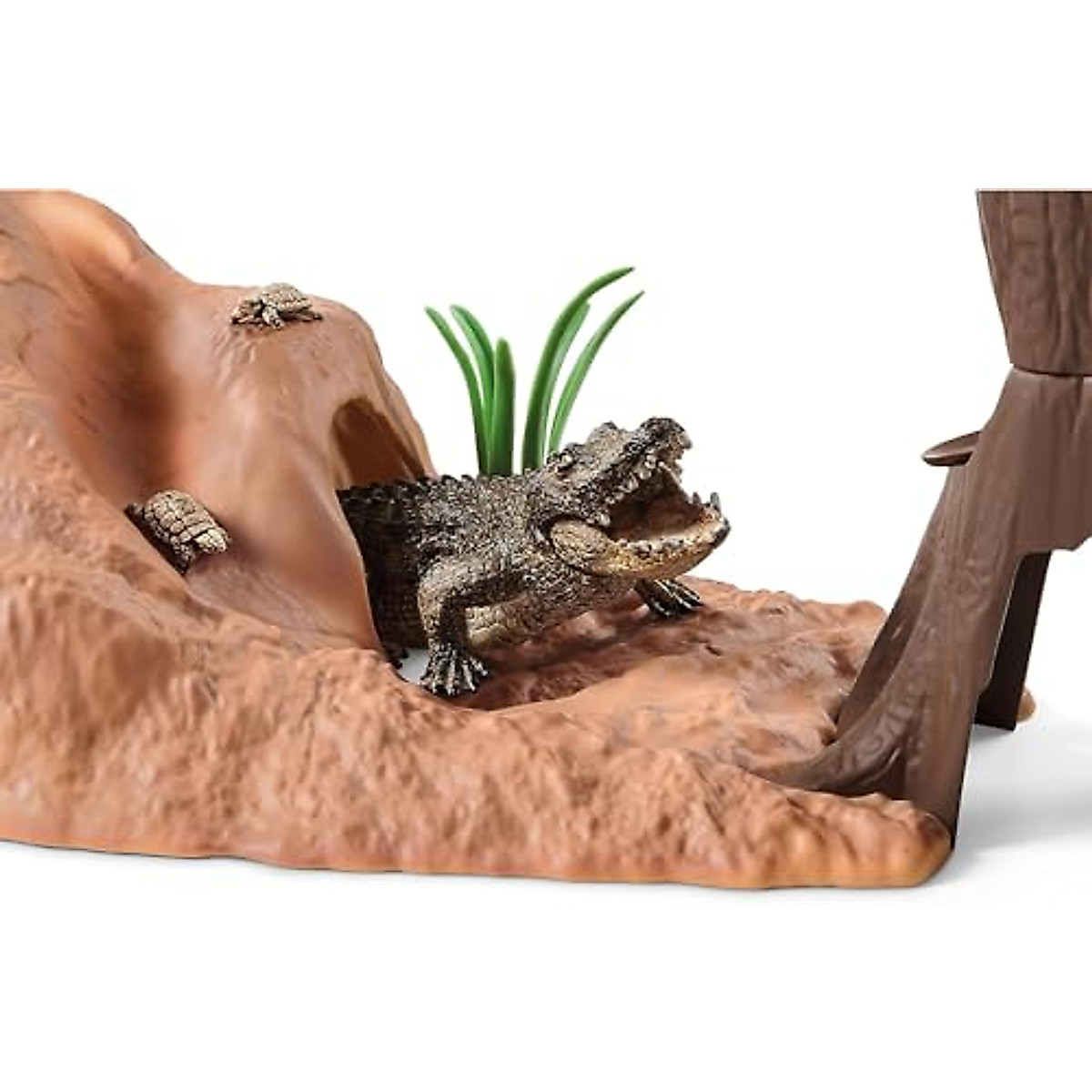 Schleich Wild Safari Ranger Adventure Station Wildlife Action Playset - Safari Animals Tree Toys Playset with Alligator, Panther, Safari Base, Guide Figurine, and More, Gift for Boys and Girls Ages 3+