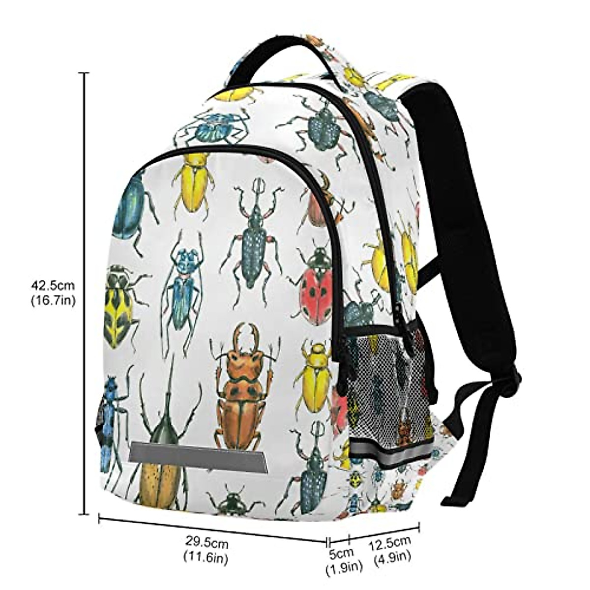 Vozoza Beetle Insect Backpack for Girls Kids Boys School Bookbags, Student Laptop Backpack Carrying Bag Casual Lightweight Travel Sports Day Packs