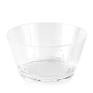 Huang Acrylic Large Serving Salad Bowl (9") Durable and Elegant Raindrops Design | For Serving, Hosting, Picnics, Weddings, Parties | Long Lasting Construction, Easy to Clean Premium Acrylic