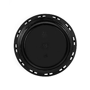 QWORK Black 6" Solid Cap Compatible with Mauser IBC Tote - High Density Polyethylene (HDPE) - Industrial-Grade Secure Seal - Resistant to Impact and Harsh Chemicals