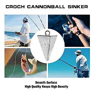 Croch Pyramid Sinkers Fishing Weights for Saltwater 1oz 2oz 3oz 4oz