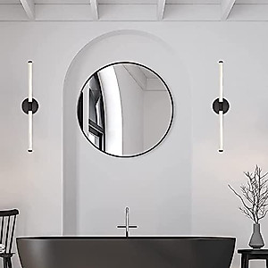 Black LED Bathroom Vanity Lights, Modern 4000k Bathroom Light Fixtures Over Mirror, 16W 23.6in Vanity Lighting Fixtures with 360° luminous, Wall Sconces Lighting for Bathroom, Mirror, Living Room