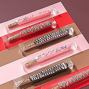 RomanticBaking 50 Pack 1 X 1 X 8 Inches Individual Chocolate Covered Pretzel Rods Boxes (Not include Pretzel) Gumball Boxes Party Favor Boxes Small Treat Boxes