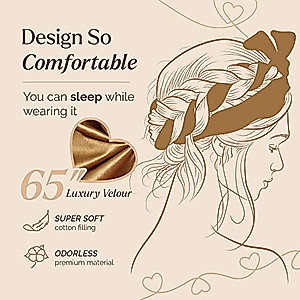 BHDbeauty No Heat Curling Headband You Can Sleep In- Heatless Overnight Natural Curls- Rod Ribbon Lazy Hair Curler Wrap Kit for Long Hair- Includes Bonus Airless Spray Bottle, Caramel, 5 Piece Set