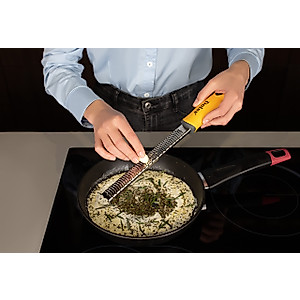 Deiss PRO Citrus Zester & Cheese Grater — Parmesan Cheese Lemon, Ginger, Garlic, Nutmeg, Chocolate, Vegetables, Fruits - Razor-Sharp Stainless Steel Blade, Wide, Dishwasher Safe